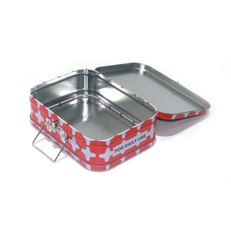 Metal lunch box with handle