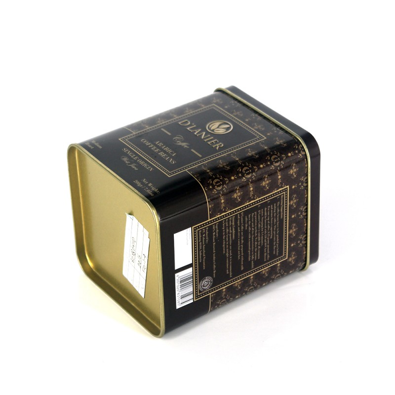 Custom Embossing Logo Coffee Bean Metal Container