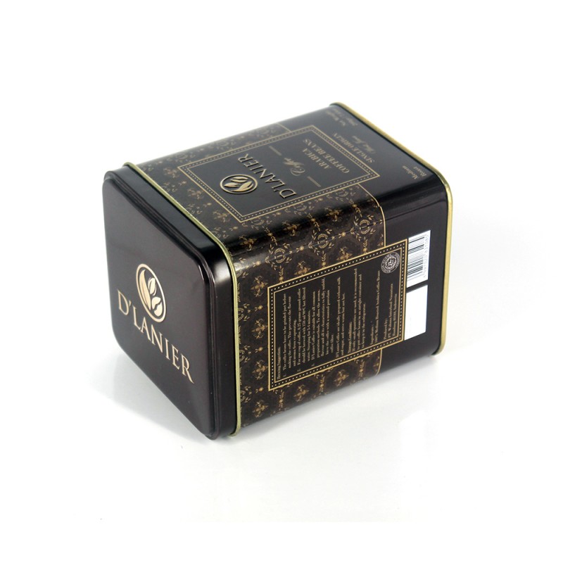 Custom Embossing Logo Coffee Bean Metal Container