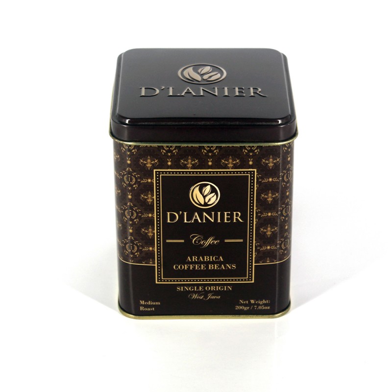 Custom Embossing Logo Gift Storage Tin Box Coffee Bean Metal Container