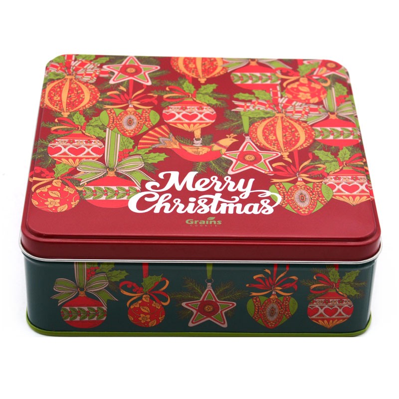 Christmas Chocolate Gift Packages Metal Cans Cookie Tin Box