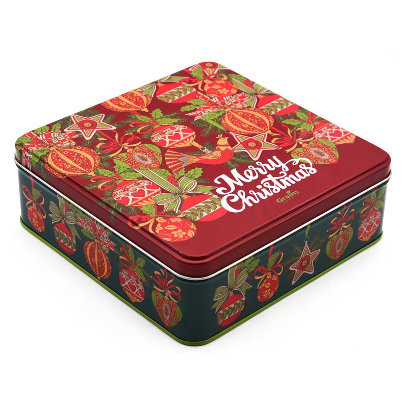 Christmas Chocolate Gift Packages Metal Cans Cookie Tin Box