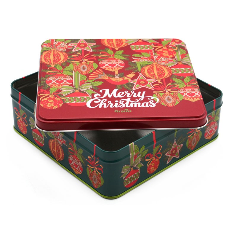 Christmas Chocolate Gift Packages Metal Cans Cookie Tin Box