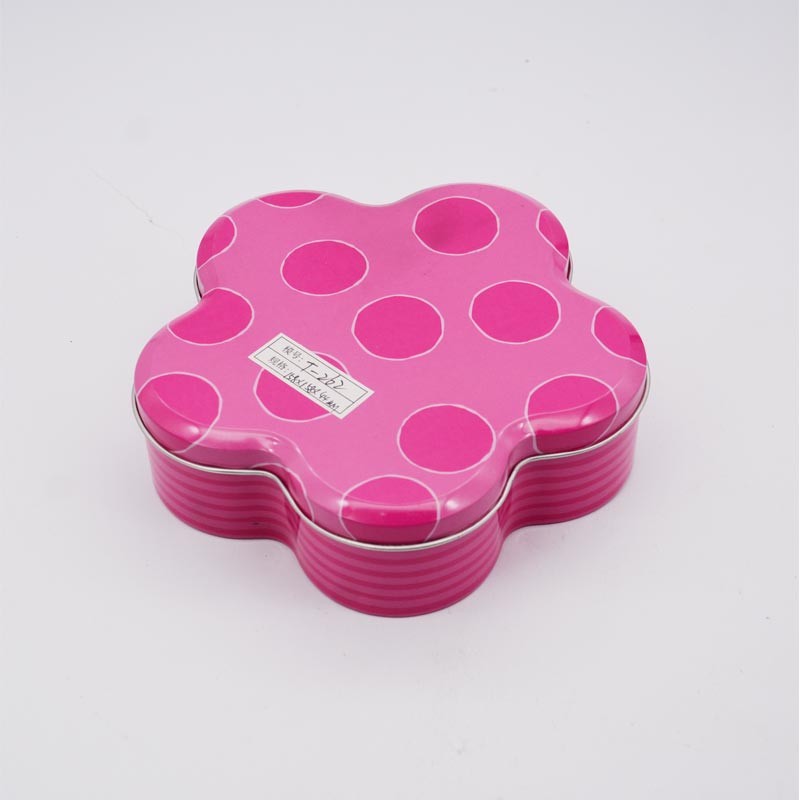 China flower shaped tin can food gift packages floral metal box ...