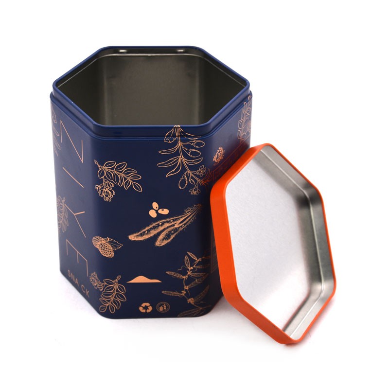 Hinged lid small rectangular tin can container For keychain gift ...