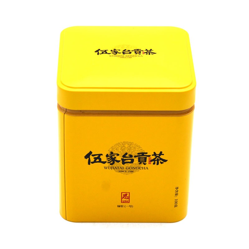 Custom Printed Elegant Cookie Chocolate Tin Box Square Tea Tin Can