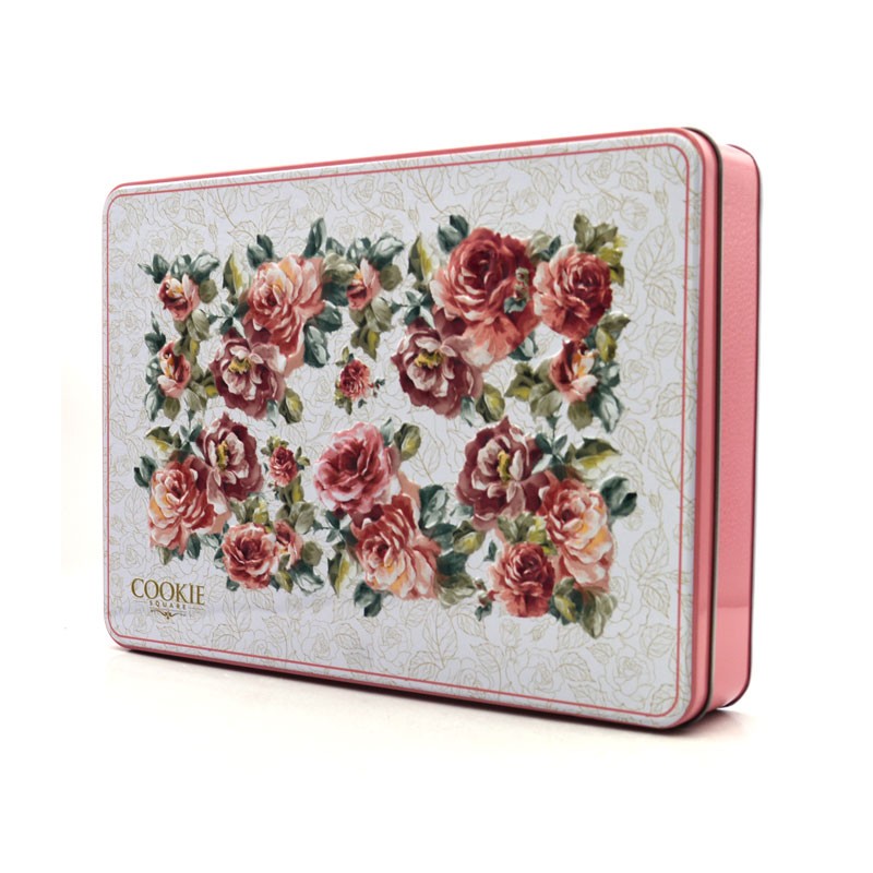 Rectangle Gift Tin Package Cookies Chocolate Food Tin Can