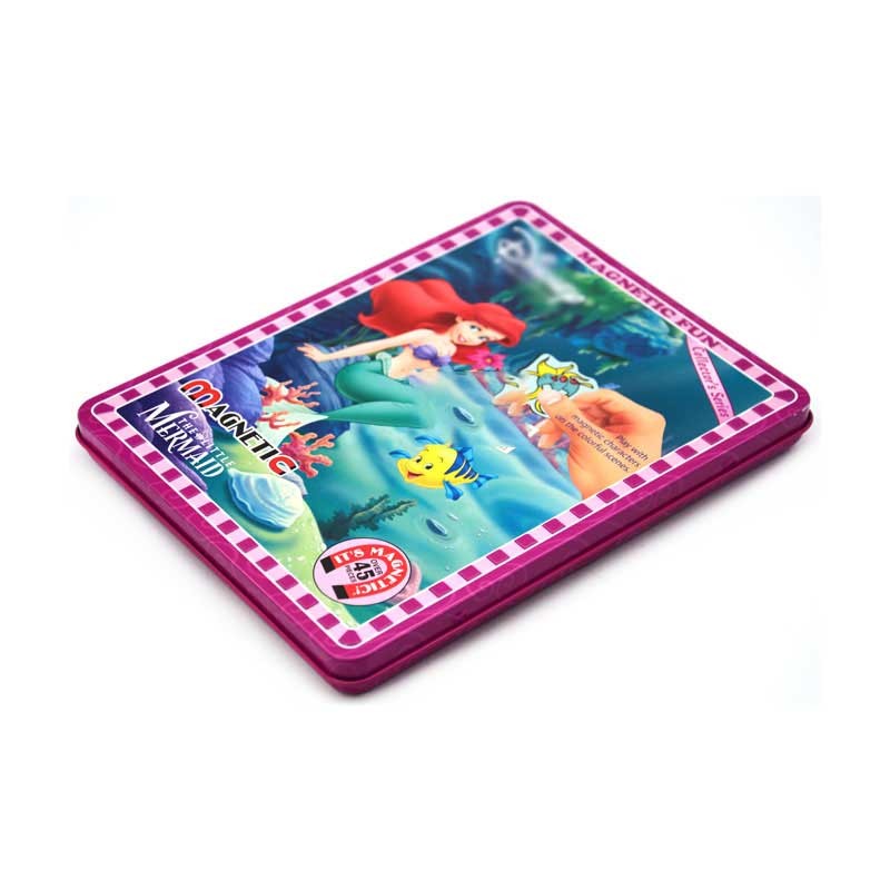 Customized Cartoon Little Mermaid Treasure Card Game Storage Tin Box