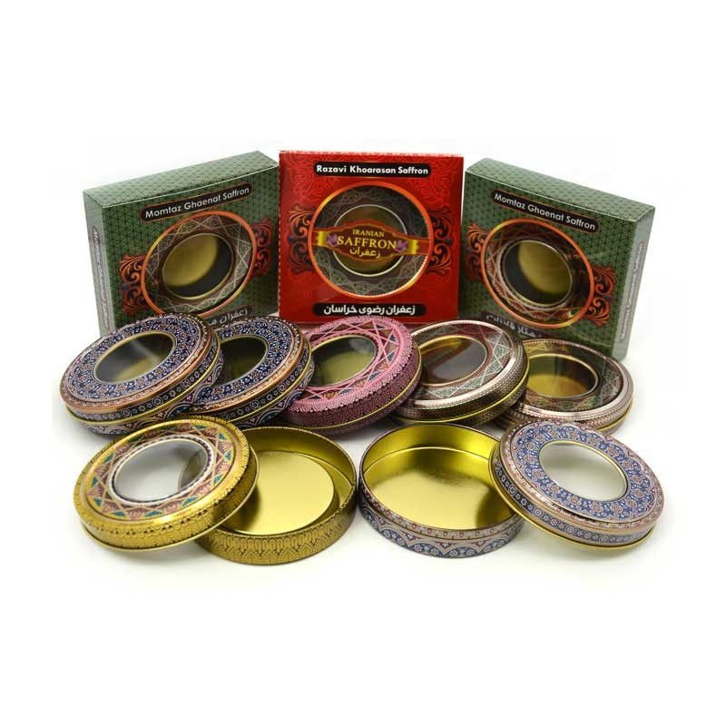 3g first grade saffron tin box with PVC window