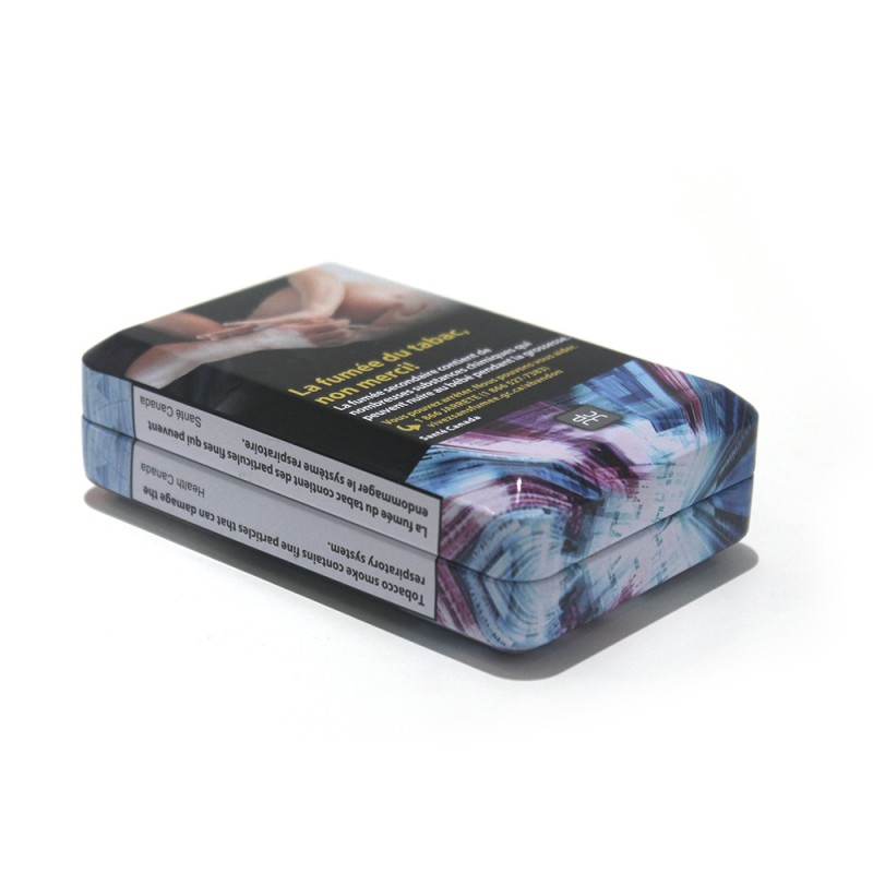 Custom small rectangular hinged lid cigarette tin box for cigar