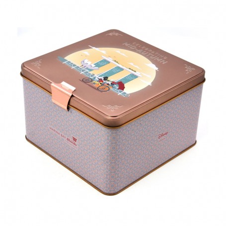 Wholesale Custom Printed 2 Tier Metal Food Container Hinged Tin Box Manufacturer