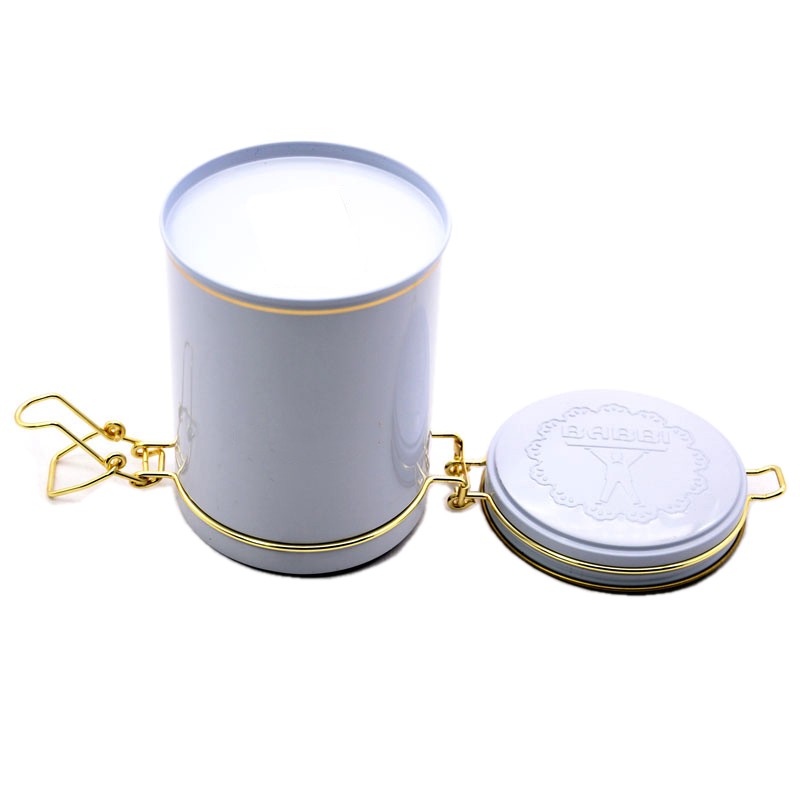Custom fancy tea canister metal tin box round tea caddy airtight tea ...