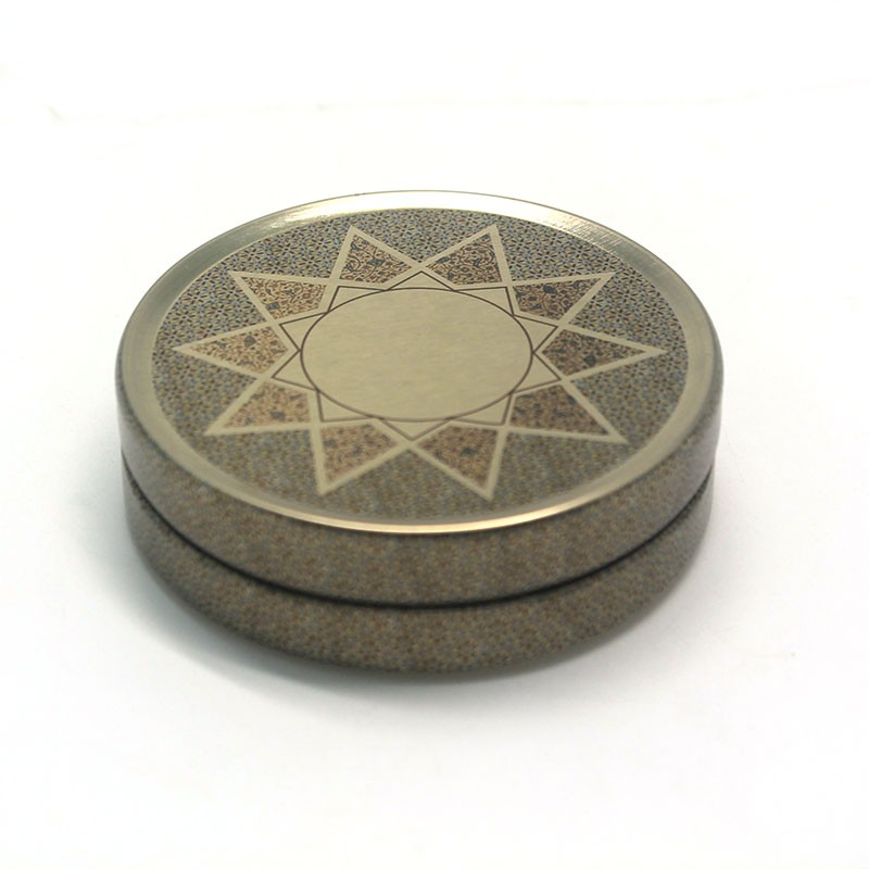 Mini small round metal box saffron tin box