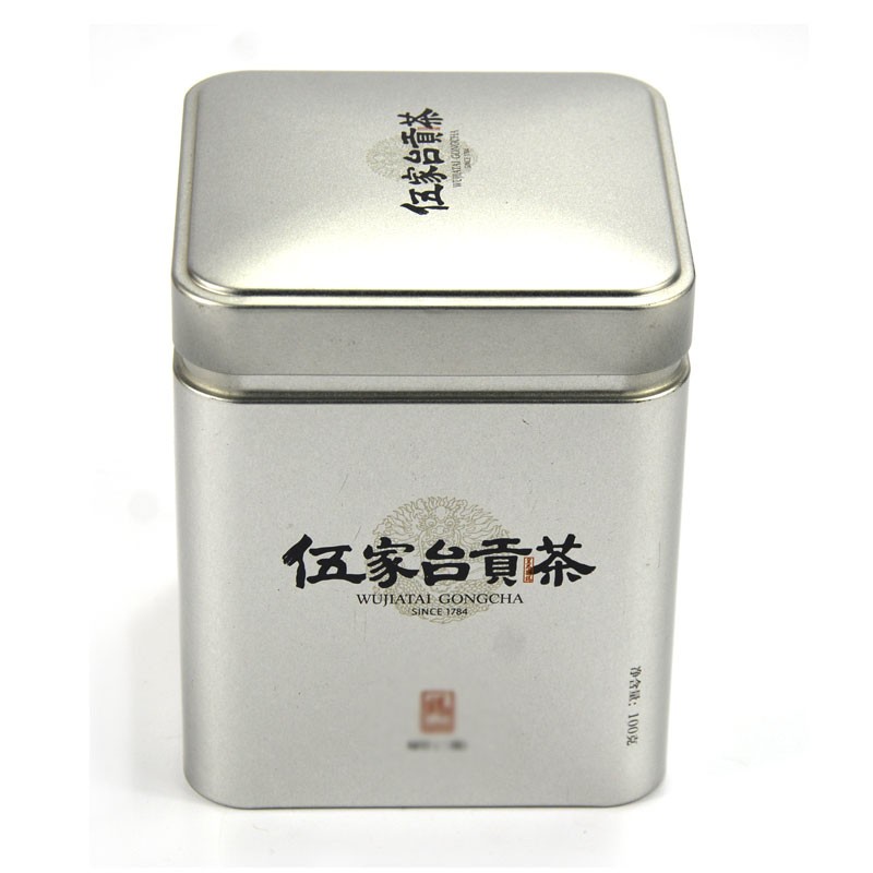 125g 250g Rectangular Metal Tea Packaging Box Square Tea Tin Can