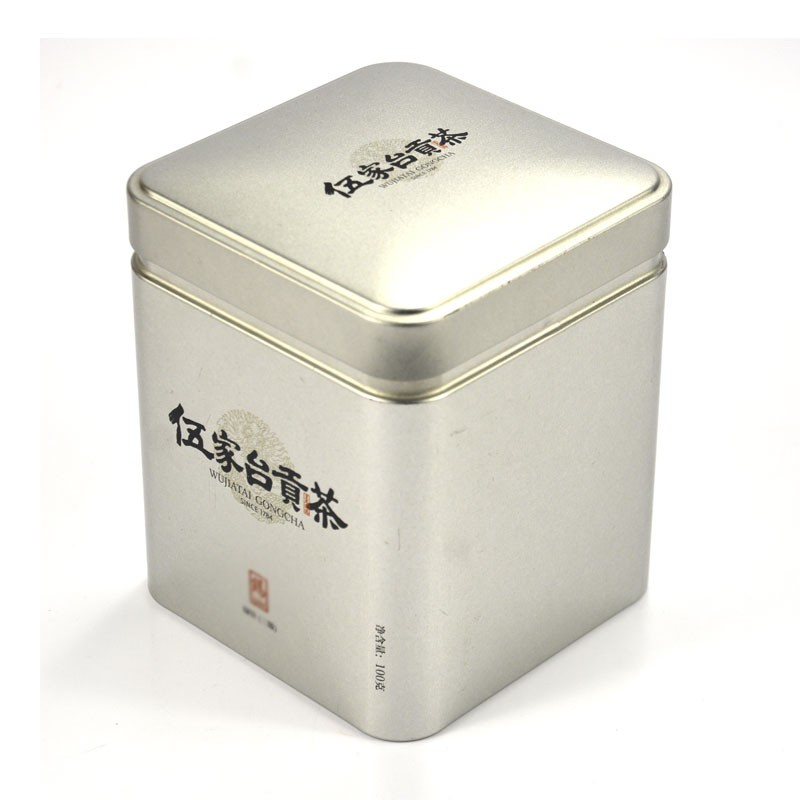 125g 250g Rectangular Metal Tea Packaging Box Square Tea Tin Can