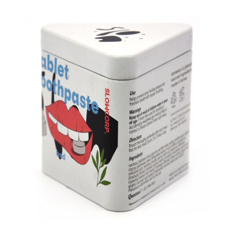 Wholesale Triangular Shape Tablet Toothpaste Metal Box Mint Candy Tins