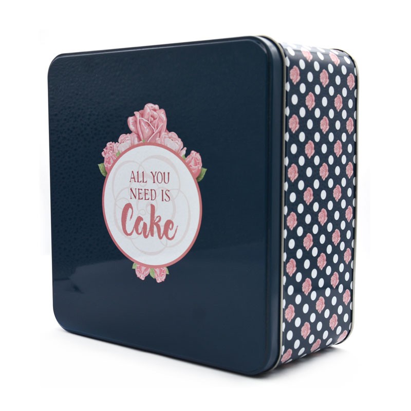 Handmade Sugar Cake Tin Box Storage Container Metal Box Silver Round ...