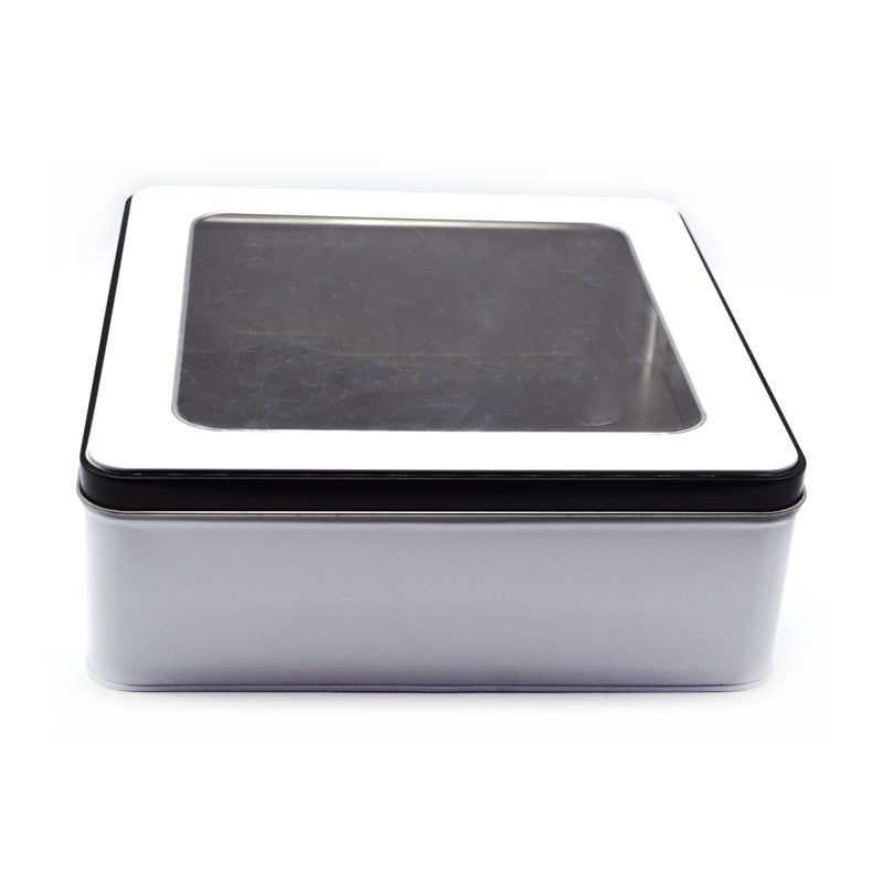 Wholesale Rectangular Biscuit Tin Box With PVC Window