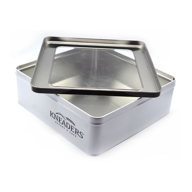 Wholesale Rectangular Biscuit Tin Box With PVC Window