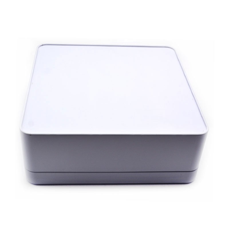 8 17/64x 8 17/64x 3 5/32 Inch Silver Rectangular Empty Tin Containers