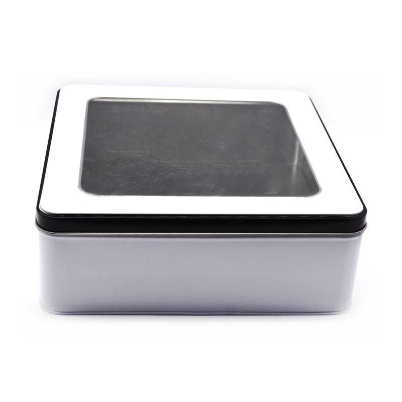 Rectangular empty metal storage box