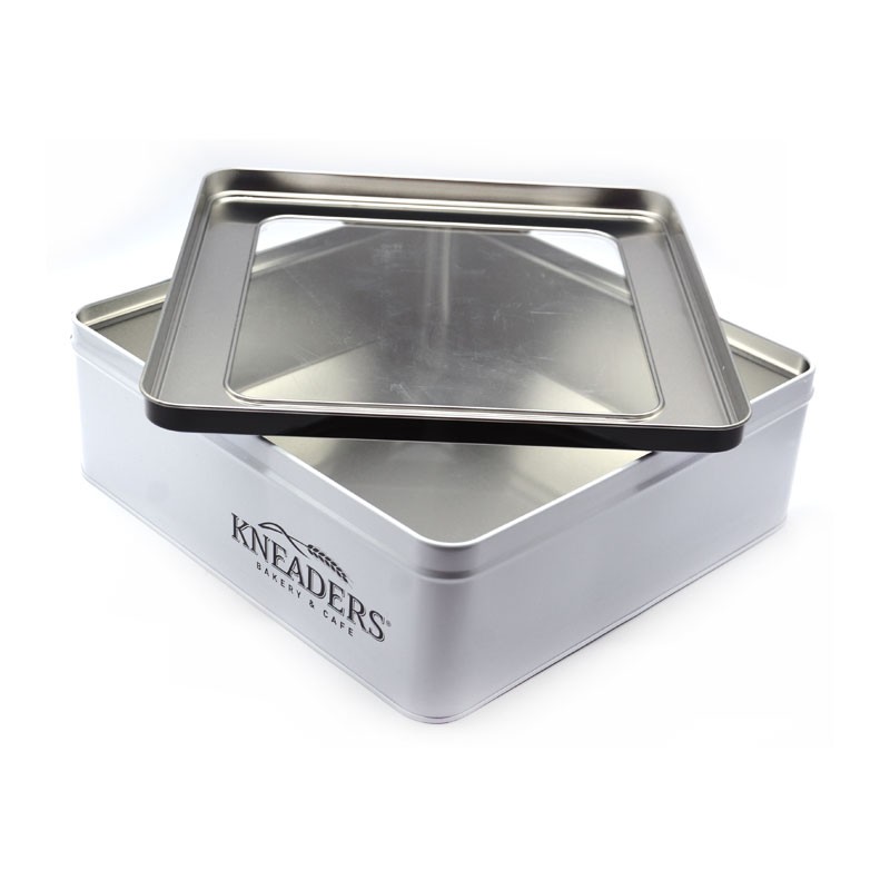 Rectangular empty metal storage box