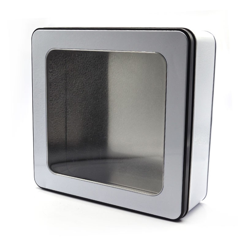 Rectangular empty metal storage box