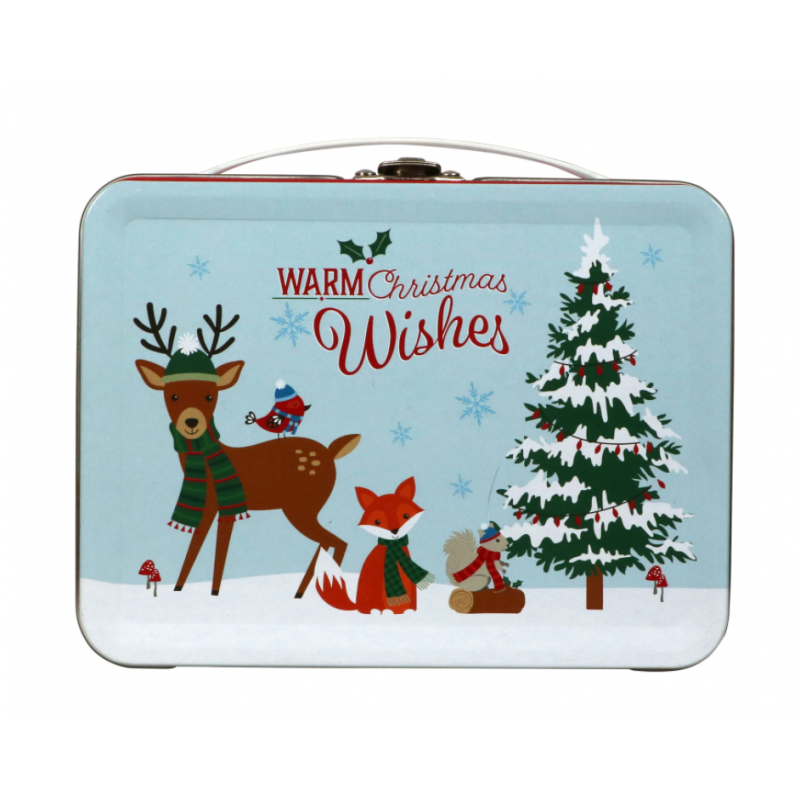 Christmas printed lunch tin box