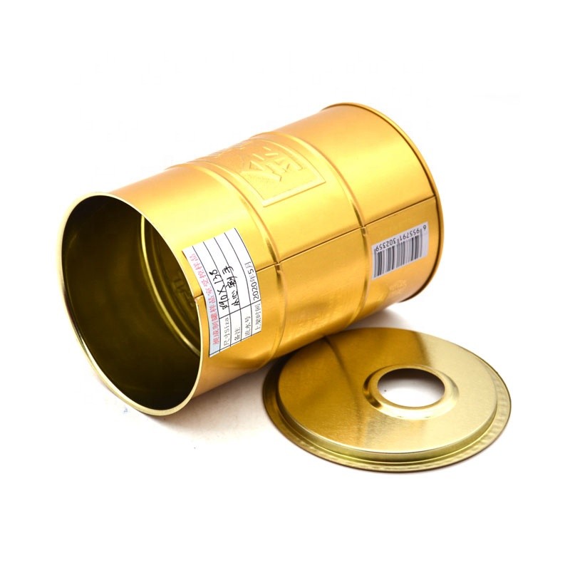 Custom printed round golden tin can, food grade round metal wine can ...