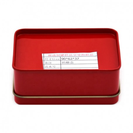 Custom gift toffee tin box with hinged lid large rectangular candy mint ...