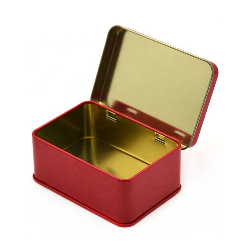 Boîte en fer blanc personnalisée avec couvercle à charnière